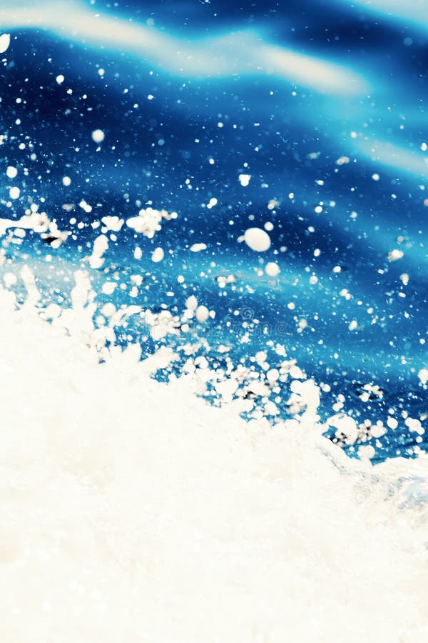 Ocean Wave Surface, Crashing Wave with Foam on Its Top Stock Image ...