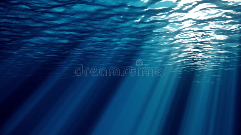 Ocean Wave Surface Seen from Underwater Rays of Light Make Their Way ...