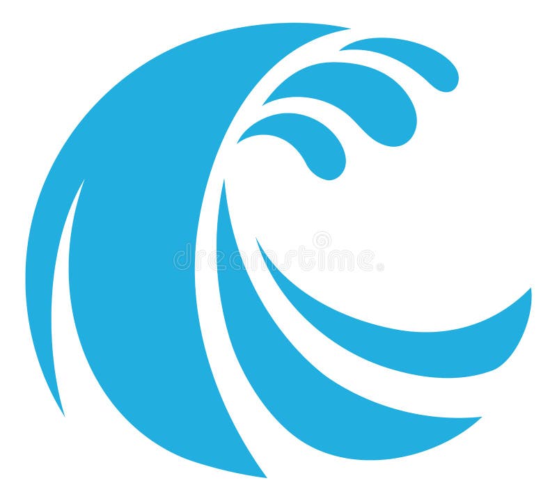 Ocean Wave Symbol. Abstract Blue Aqua Sign Stock Vector - Illustration ...