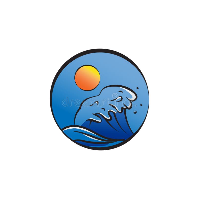 Ocean Wave Symbol Design Vector Stock Vector - Illustration of design ...