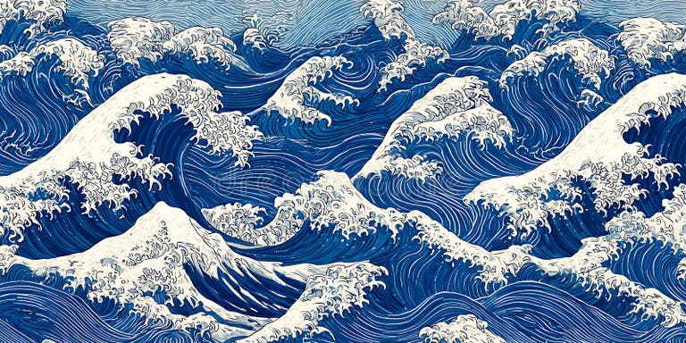 Ocean Wave Texture Blue Water Pattern for Design Projects Stock Illustration - Illustration of ...