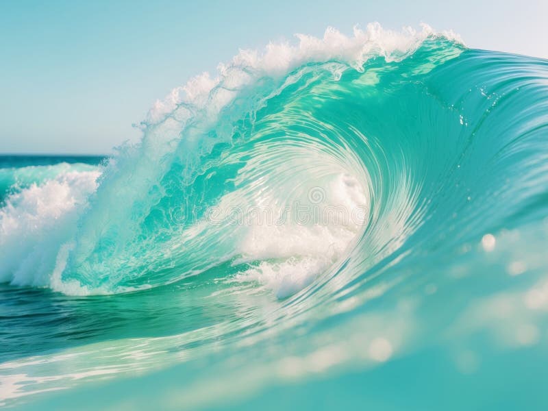 Ocean Wave Turquoise Water Breaking Wave Curl Barrel Stock Photo ...