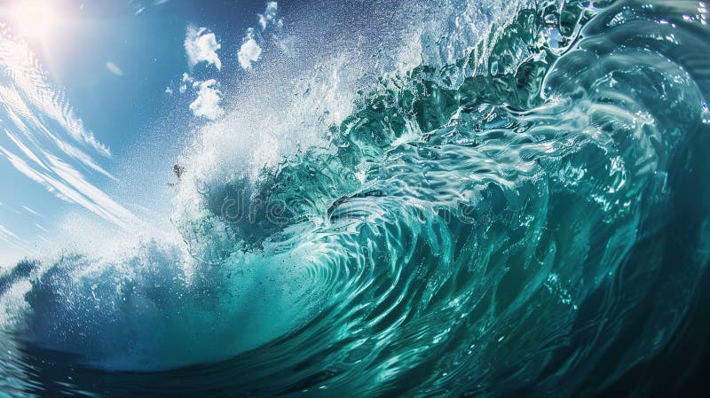 Ocean Wave Under Water stock illustration. Illustration of nature ...