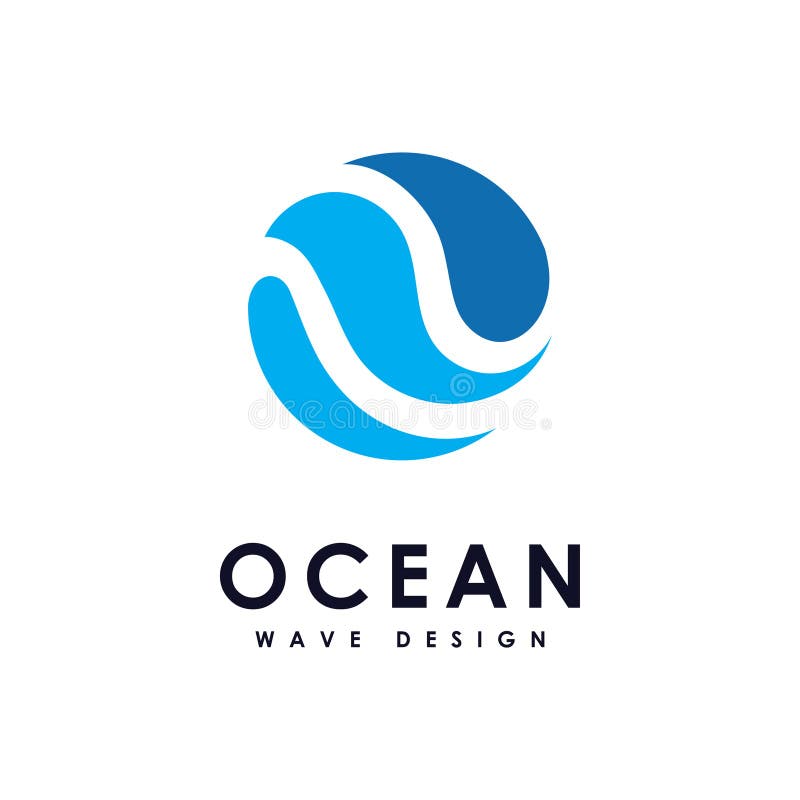 Ocean Wave Water Logo Design Template Stock Vector - Illustration of ...