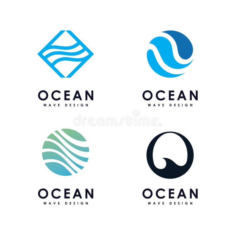 Ocean Wave Water Logo Design Template Stock Vector - Illustration of ...