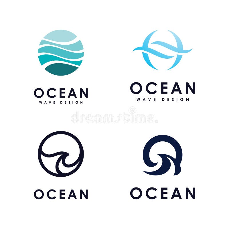 Ocean Wave Water Logo Design Template Stock Vector - Illustration of ...