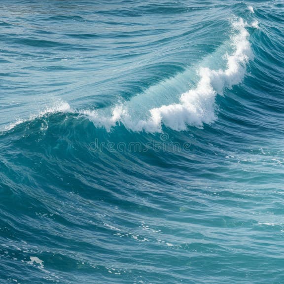 Ocean Wave with Whitecaps and Turquoise Water Stock Illustration ...