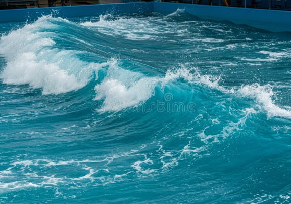 Ocean Wave with Whitecaps and Turquoise Water Stock Illustration ...