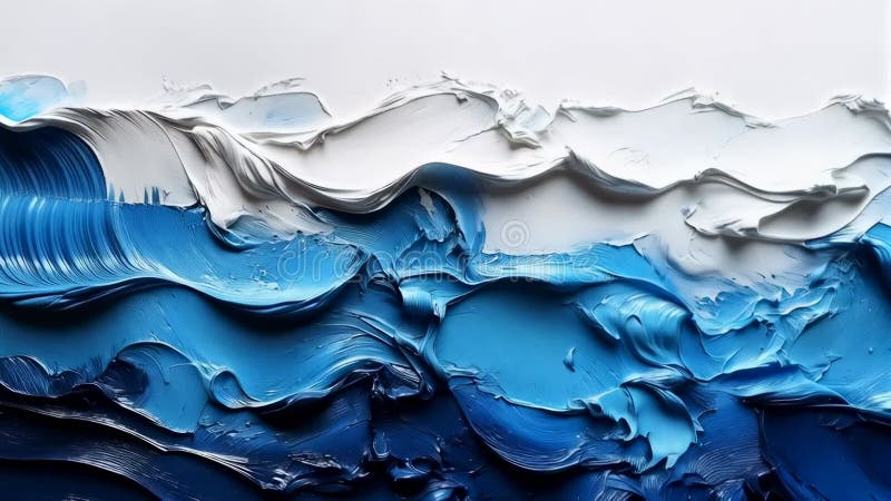 Ocean Waves Abstract Art in Blue Textures Stock Video - Video of ...