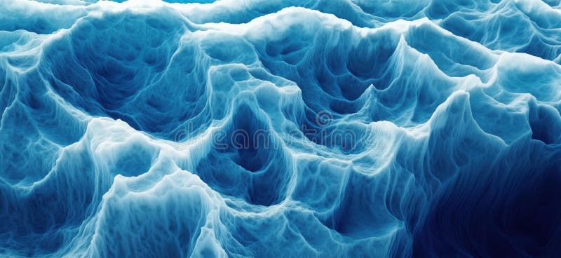 Ocean Waves Abstract Art, Blue Tones, Fluid Dynamics, Textured Surface ...