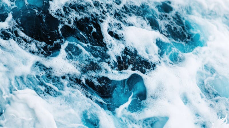 Ocean Waves, Abstract Blue Water Foam Texture Stock Illustration ...