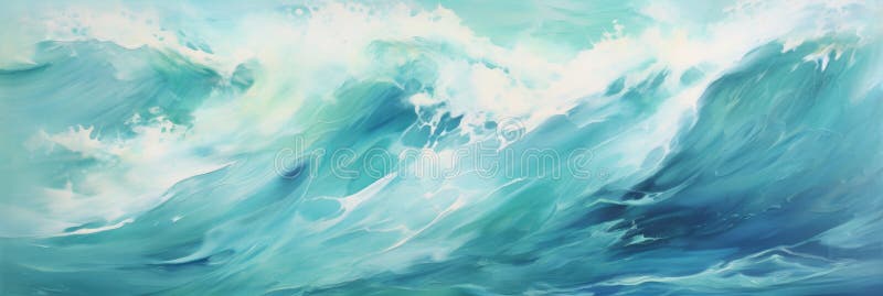 Ocean Waves in Abstract Painting. Digital Artwork Stock Photo - Image ...