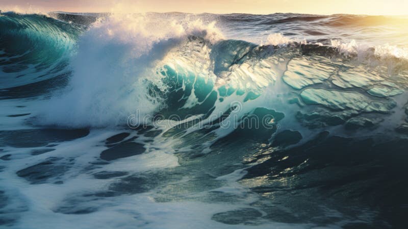 Ocean Waves Background with Light Difusion and Depth of Field ...