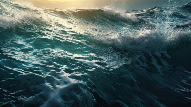 Ocean Waves Background with Light Difusion and Depth of Field ...