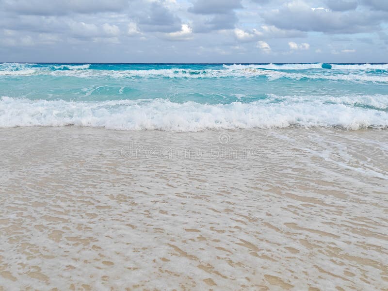 Ocean Waves on the Beach. Cancun, Mexico Stock Image - Image of cancun ...