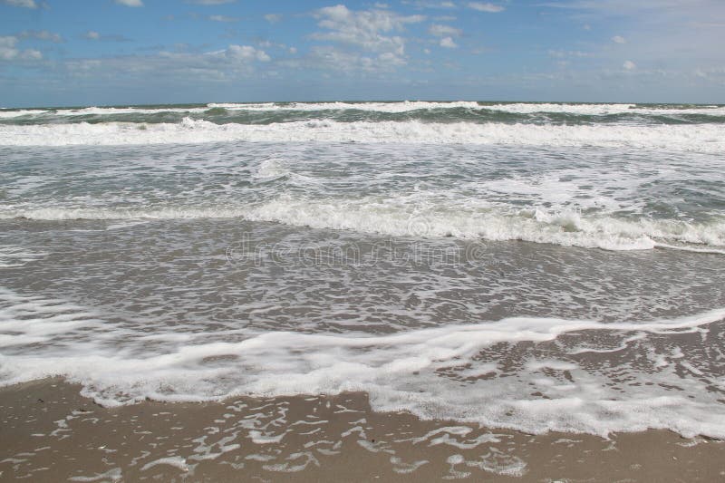 Ocean Waves from Beach Head on View Stock Image - Image of shore ...