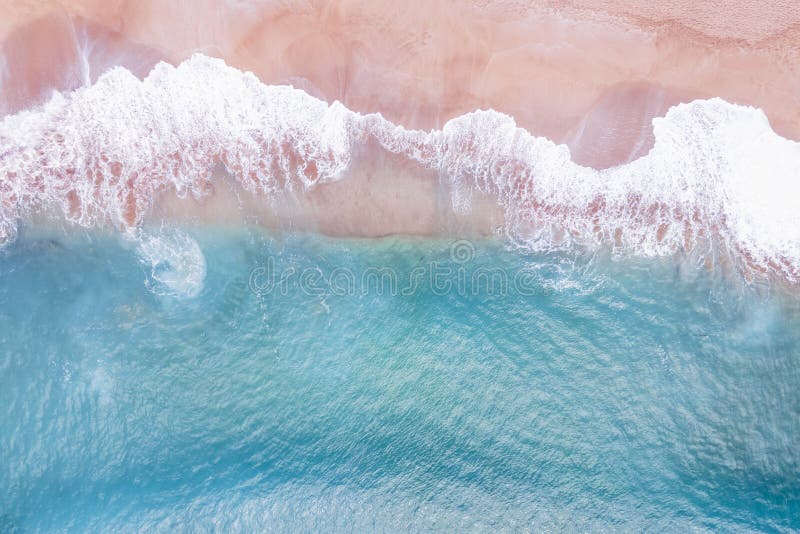 A Ocean Waves and Beach Top View, Natural Background. Stock ...