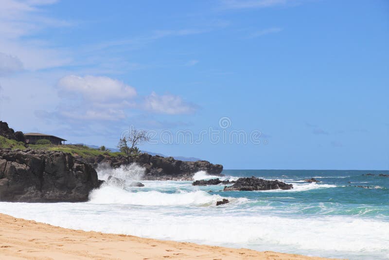 Ocean Waves Breaking Along A Rocky Beach Stock Photo - Image of waves ...