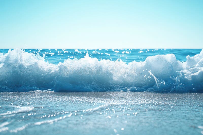 Ocean Waves Breaking on Beach Stock Photo - Image of ocean, white ...