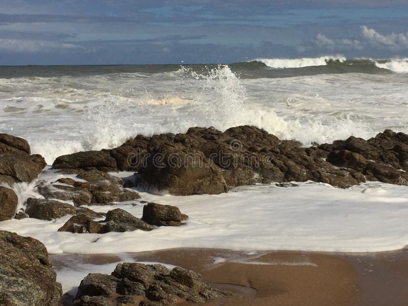 Ocean stock image. Image of waves, breaking, beach, rocks - 68695929