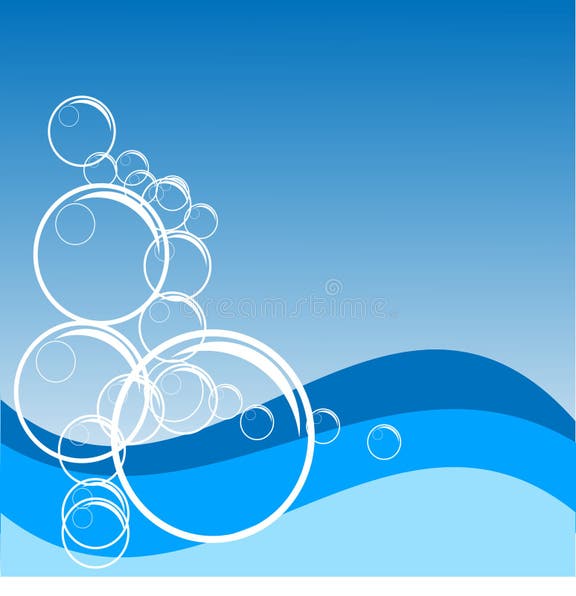 Ocean Waves and Bubbles Background (Vector) Stock Vector - Illustration ...