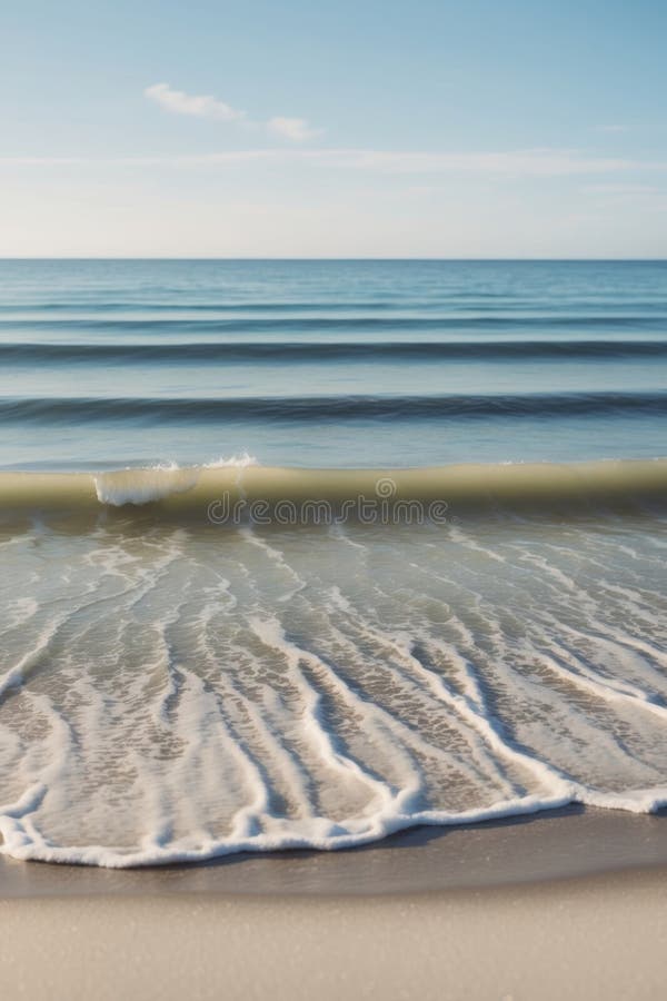 Ocean Waves in Calm Mood Over Sandy Beach. Stock Image - Image of ...