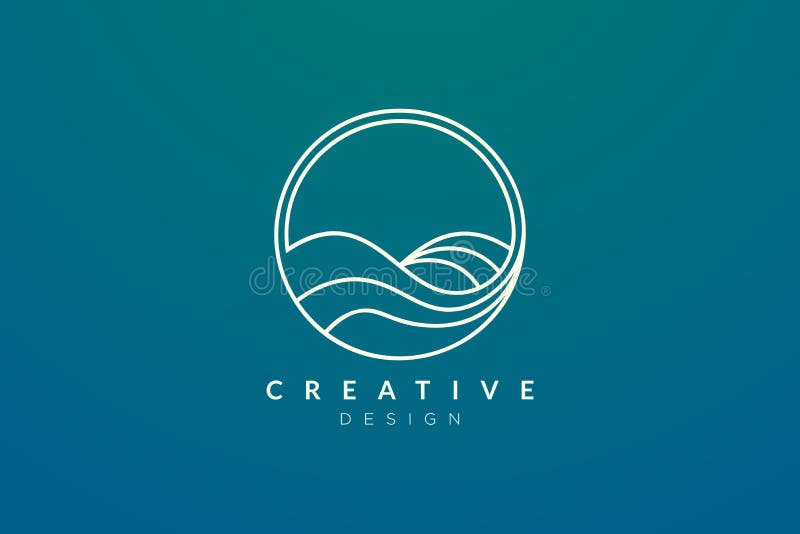 Sea waves circle stock vector. Illustration of ocean - 48619320