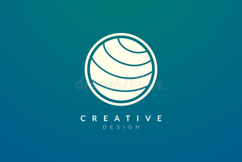 Ocean Waves in a Circle. Minimalistic and Simple Vector Design Stock ...