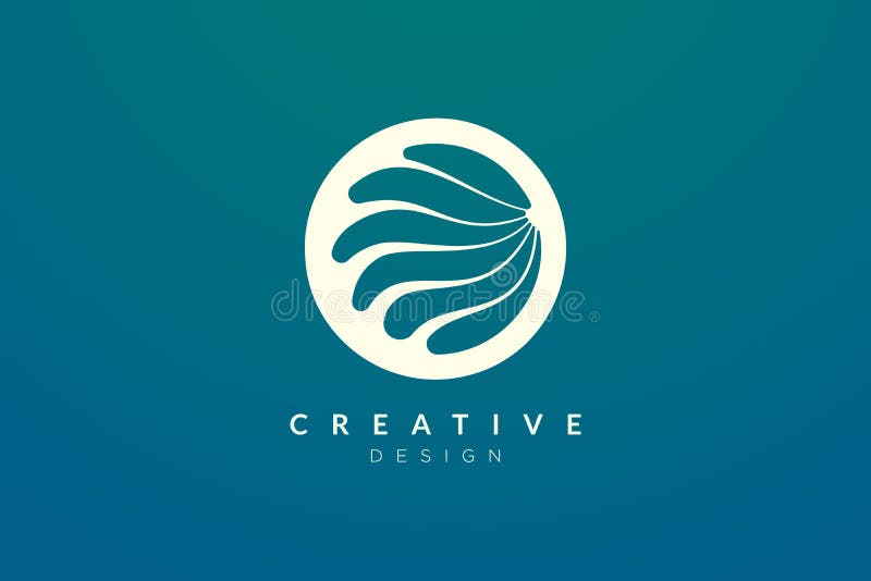 Ocean Waves in a Circle. Minimalistic and Simple Vector Design Stock ...