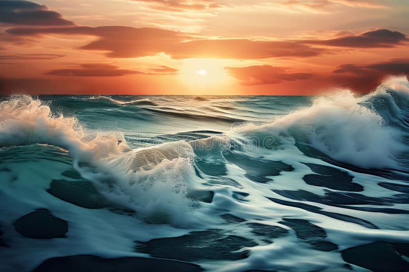 Ocean Waves Clock Hands Superimposed on an Image of Ea Stock Photo ...