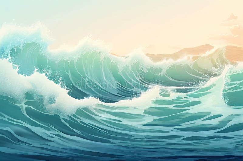 Ocean Waves a Close Up of Ocean Waves with a Subtle Gradient Eff Stock ...