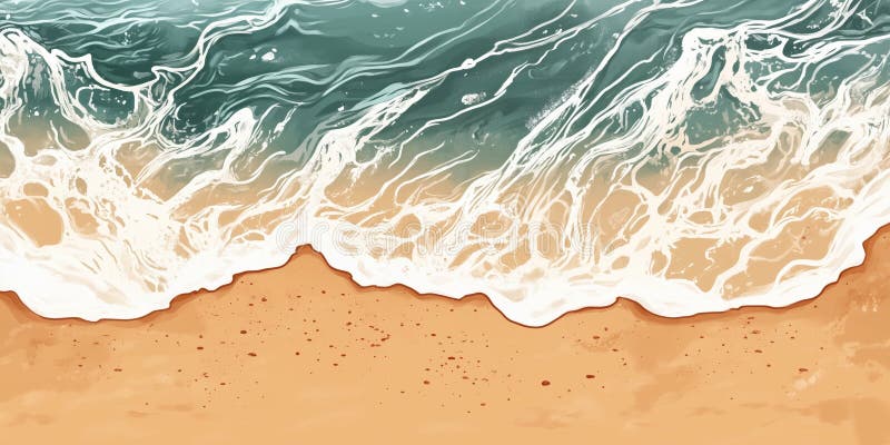 Ocean Waves Crashing Sandy Beach Intricate Foam Patterns Textures Stock ...