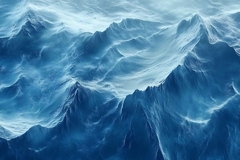 Ocean Waves with Dramatic Peaks and Deep Blue Tones, Isolated Stock ...