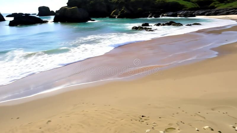 Ocean Waves Gently Lapping Against the Shore Stock Video - Video of ...