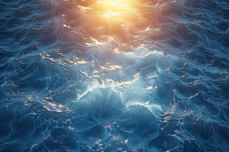 Ocean Waves with Glowing Sunlight Stock Photo - Image of artistic ...