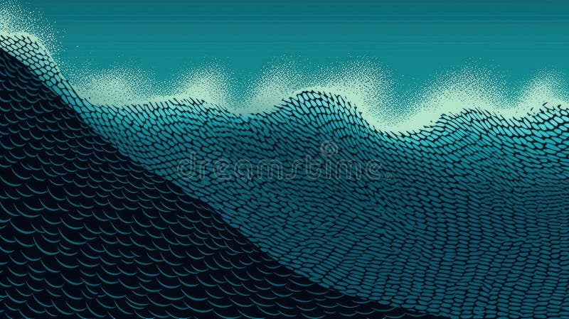 Ocean Waves Halftone Gradient. Perfect for Posters and Web. Stock ...