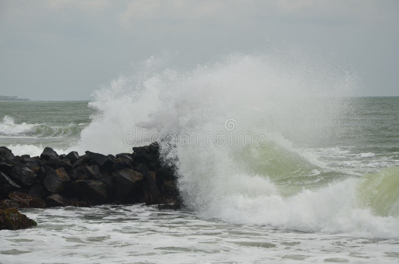 Ocean Waves Hitting the Rocks - Great for Wallpapers Stock Photo ...