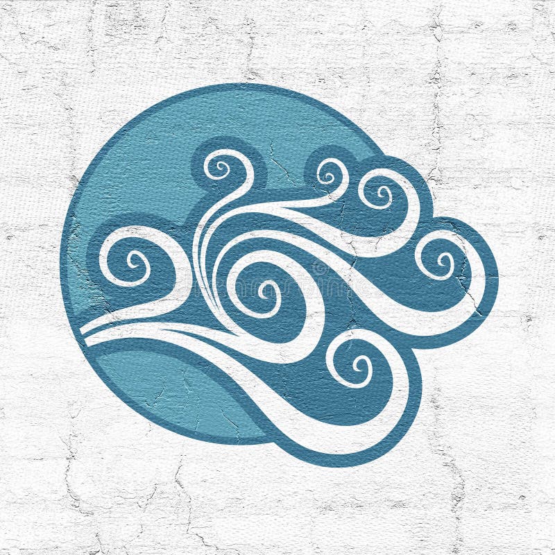 Ocean waves icon stock illustration. Illustration of swirl - 96457324