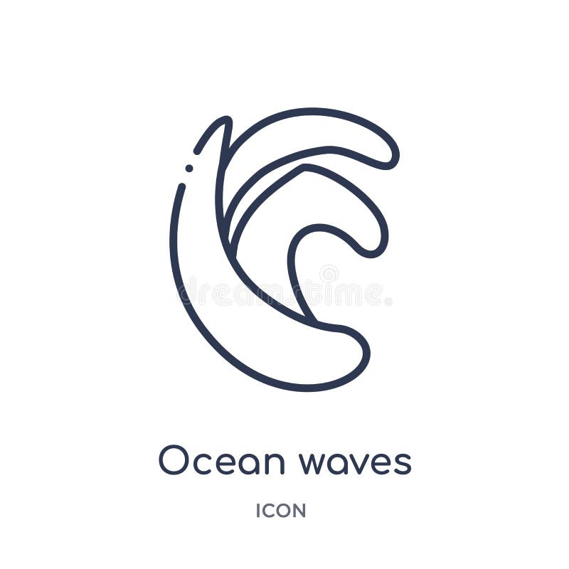 Ocean Waves Icon from Nautical Outline Collection. Thin Line Ocean ...