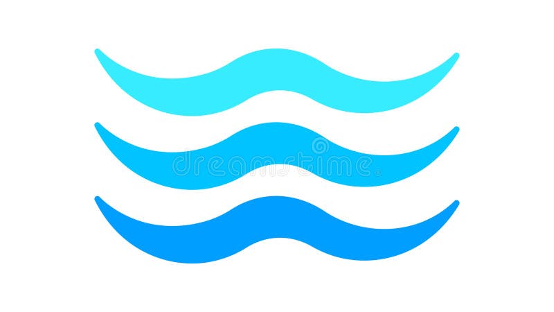 Ocean Waves Icon, Water Symbol, Sea Waves, Wave Water Ripple Flow for ...