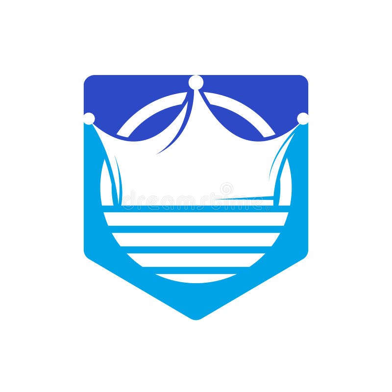 Wave King Vector Logo Design. Water Sea Waves and Crown Vector Design ...