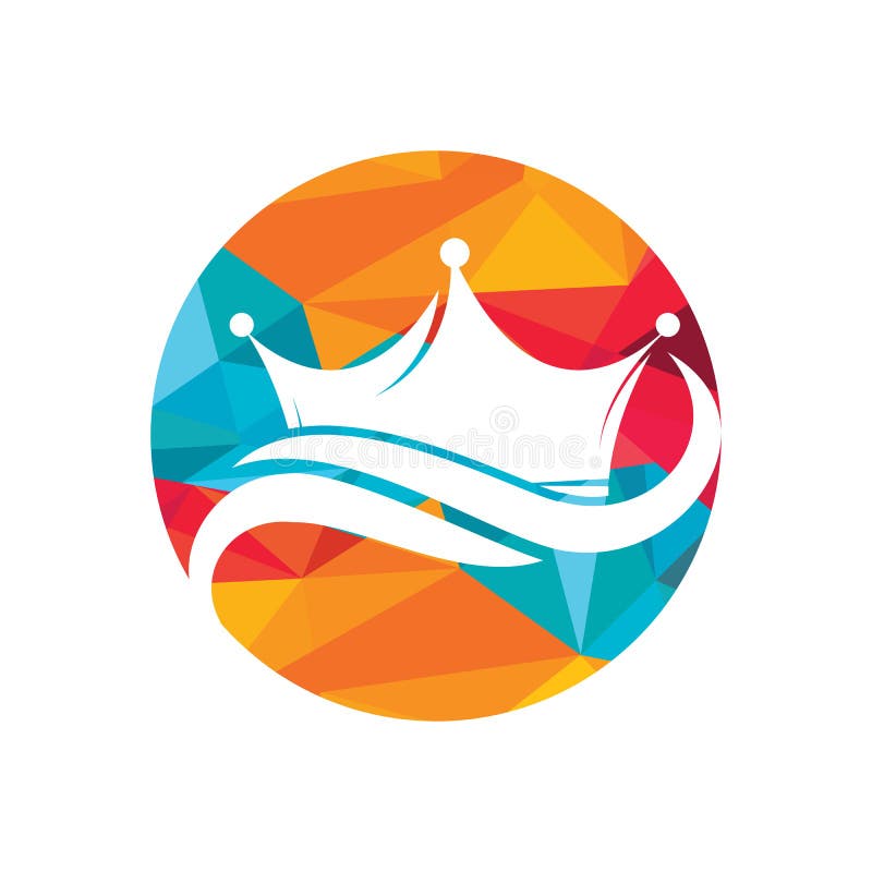 Crown waves logo stock vector. Illustration of design - 99372636