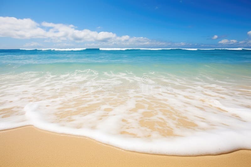 Ocean Waves Lapping a Clean Sandy Beach Stock Illustration ...