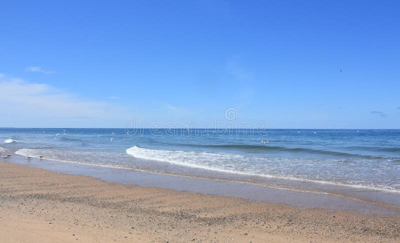 Ocean Waves Lapping the Shore Along Cape Cod Stock Photo - Image of ...