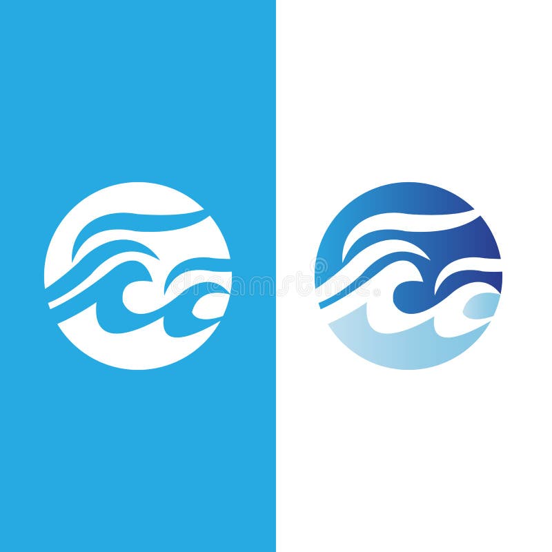 Ocean Waves Logo Design, Beach Icon Illustration Stock Vector ...