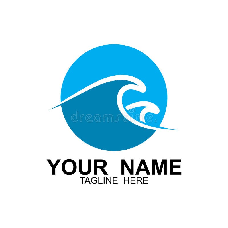 Ocean Waves Logo Design, Beach Icon Illustration Stock Vector ...