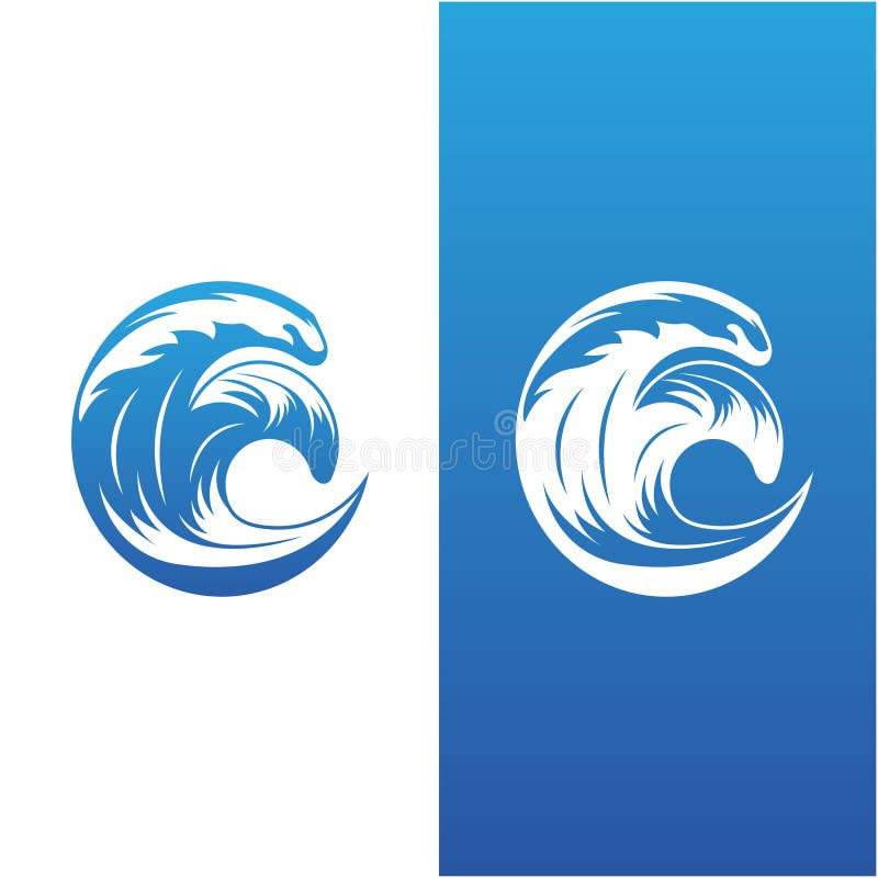 Ocean Waves Logo Design, Beach Icon Illustration Stock Vector ...