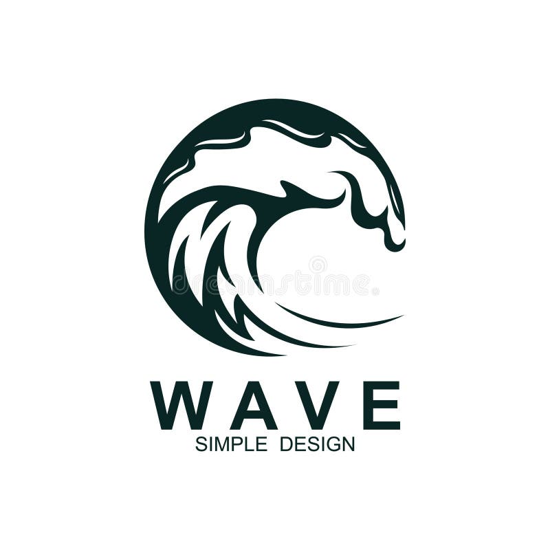 Ocean Waves Logo Design, Beach Icon Illustration Stock Vector ...