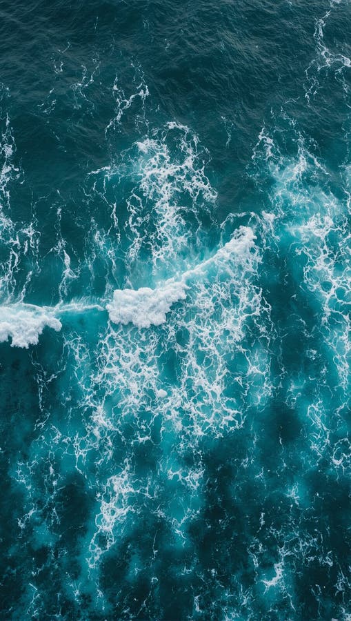 Ocean Waves Meeting in Organic Geometric Patterns from Above Stock ...