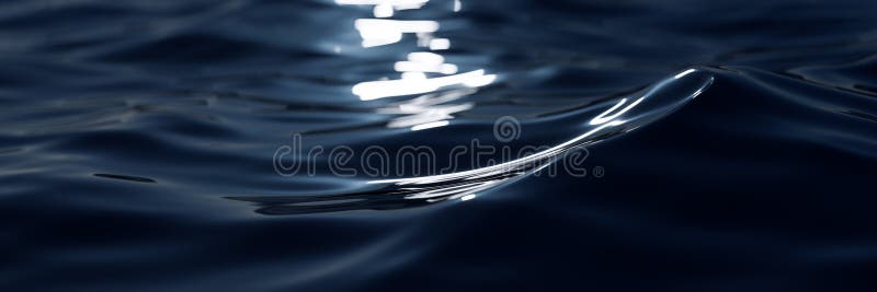 Ocean Waves with Moon Light Reflection. Shallow Depth of Field Close-up ...